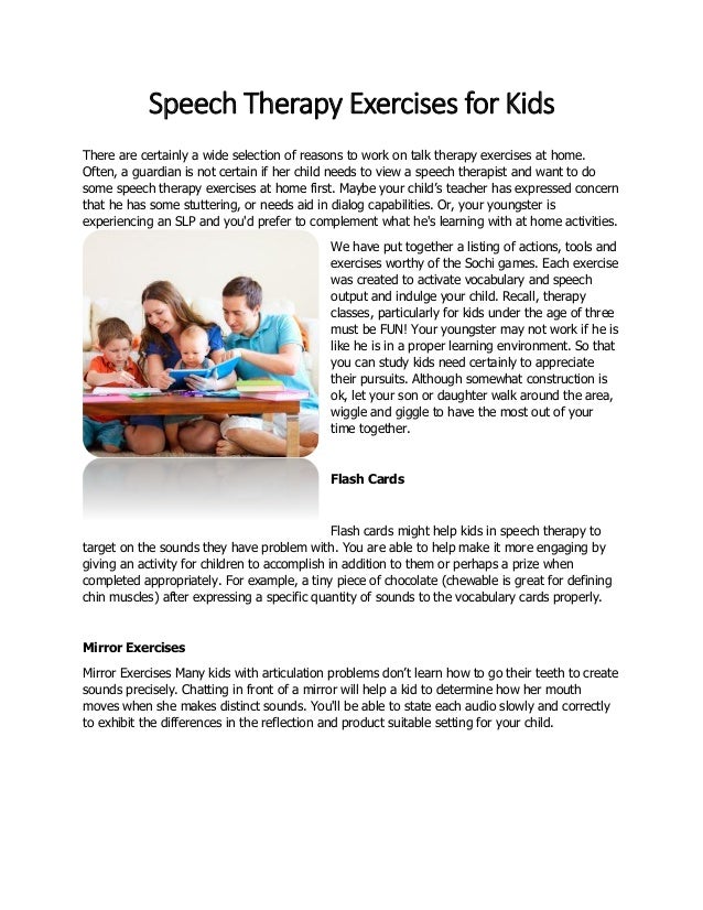 Speech Therapy Exercises For Kids Speech Therapy Exercises For Kids