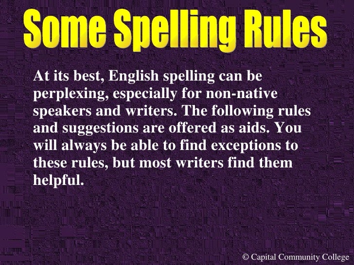 Top 10 Spelling Rules