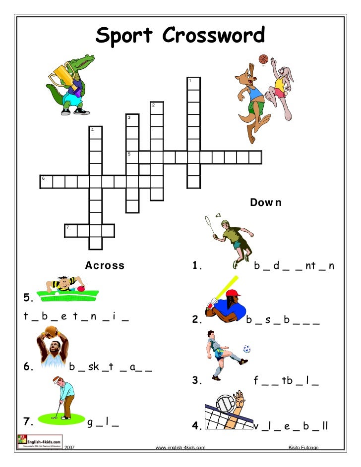 Sport Crossword Sport Crossword