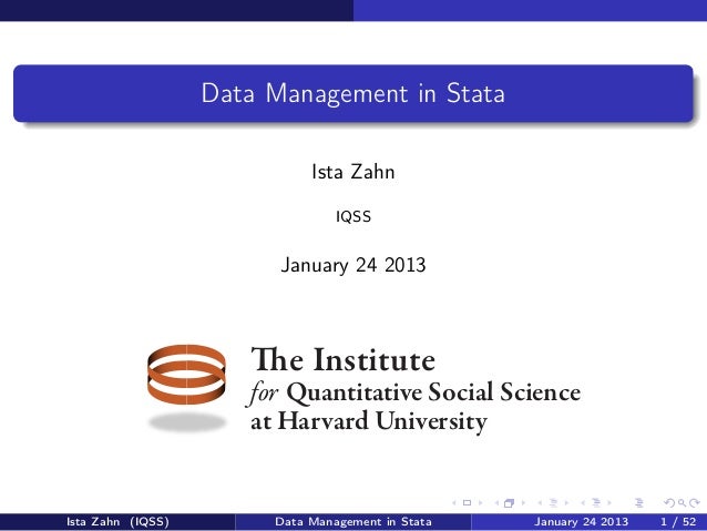 Data Management In Stata