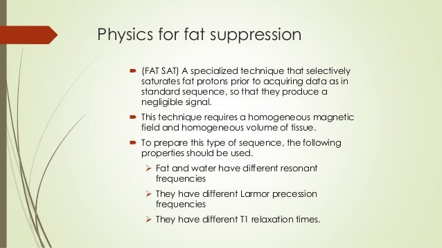 Fat suppression imaging
