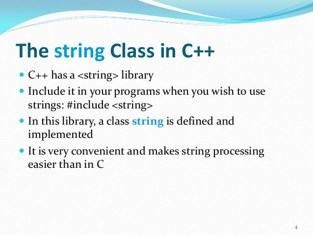 Strinng Classes In C 