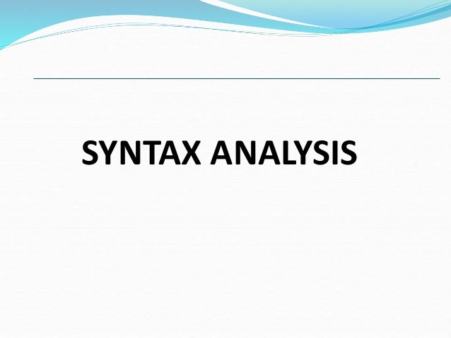 Syntax Analysis 2489