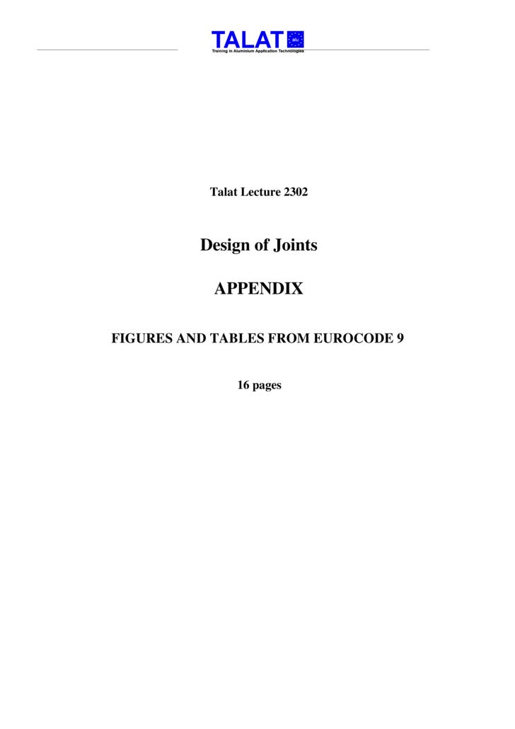 Talat Lecture 2302 Design Of Joints Appendix Figures And Tables F