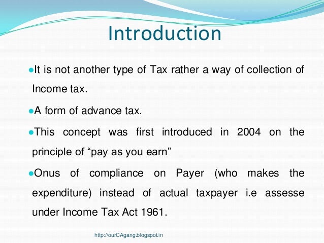 Tds Tax Deducted At Source