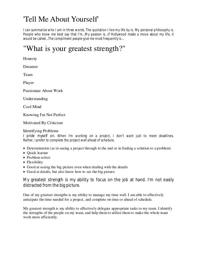 Tell Me About Yourself Interview Question Tell Me About Yourself Interview Question