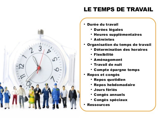Le Temps de Travail : Durée Organisation Repos Congés Le Temps de Travail : Durée Organisation Repos Congés