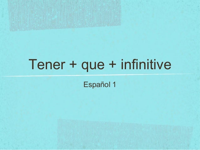 Tener que ppt