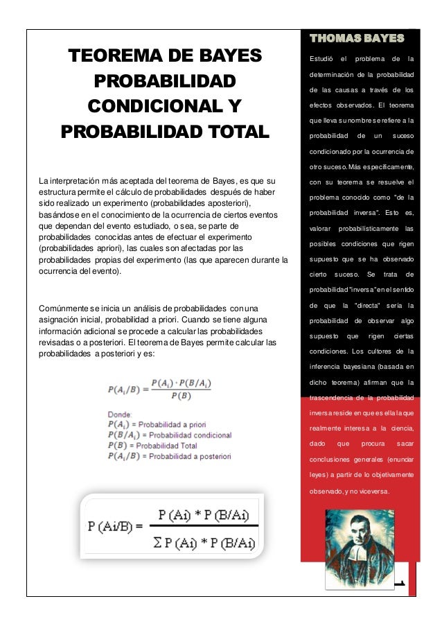 Probabilidad Condicional Total Y Teorema De Bayes Estadística