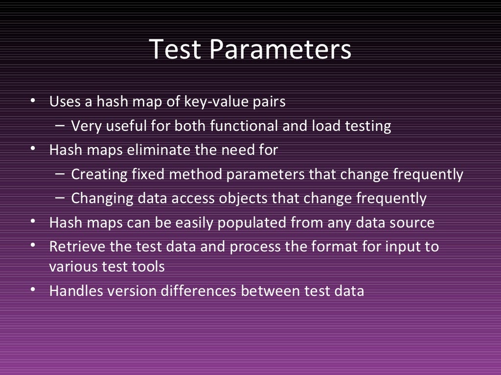 Test Parameters Uses A Hash