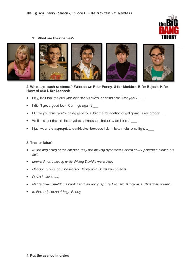 Big Bang Theory Activity
