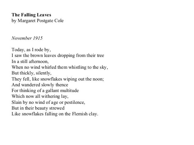 The Falling Leaves by Margaret Postgate Cole