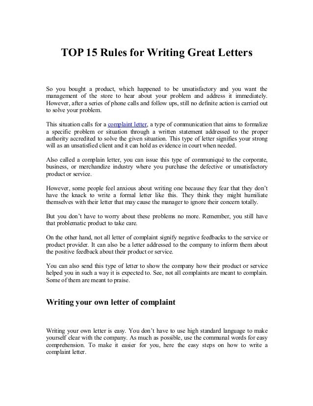 Little Known 15 Rules In Writing Effective Letters little-known-15-rules-in-writing-effective-letters