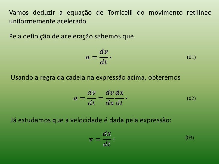 EquaÇÃo De Torricelli