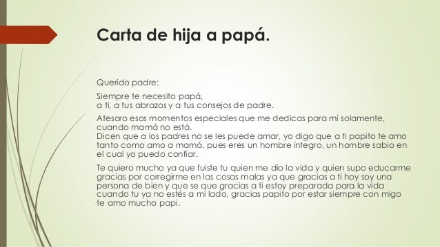 Cartas para papa de su hija - Imagui