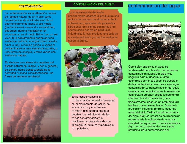 Triptico sobre la contaminacion ambiental - Imagui Triptico sobre la contaminacion ambiental - Imagui