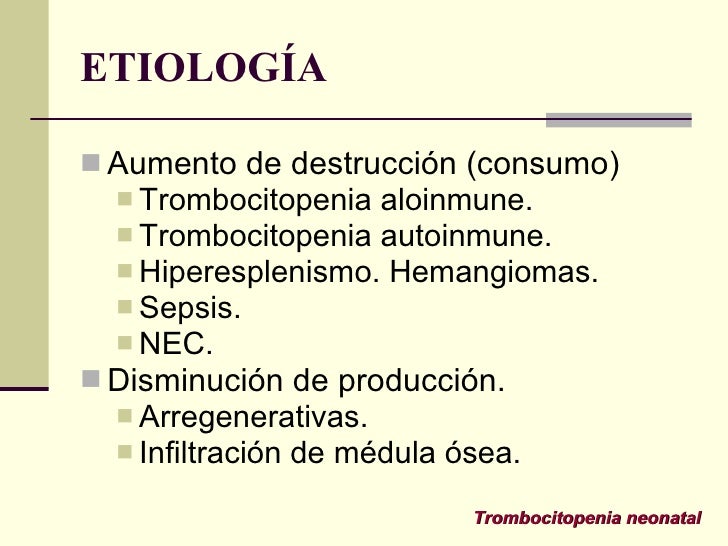 Trombocitopenia neonatal Trombocitopenia neonatal