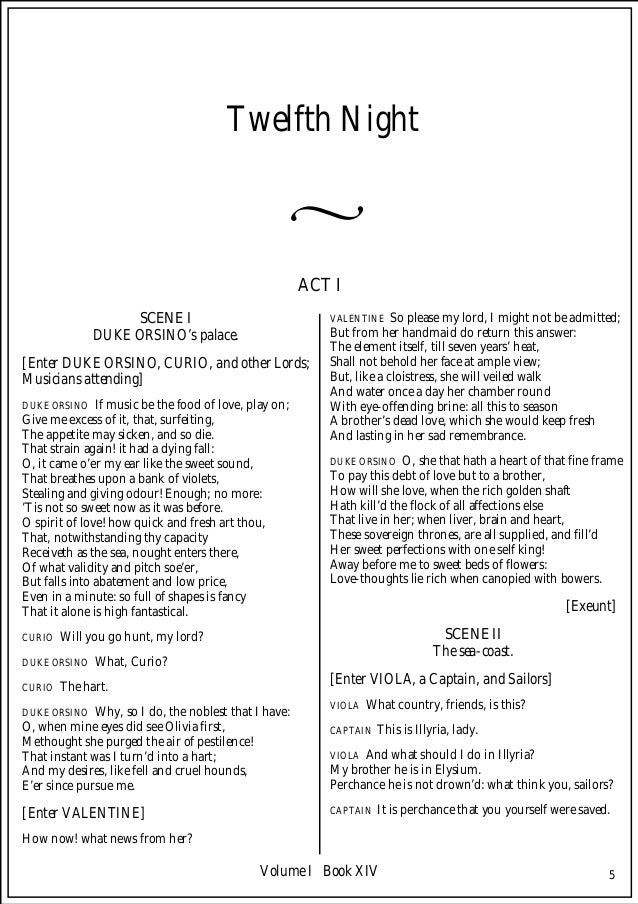 Twelfth night by william shakespeare