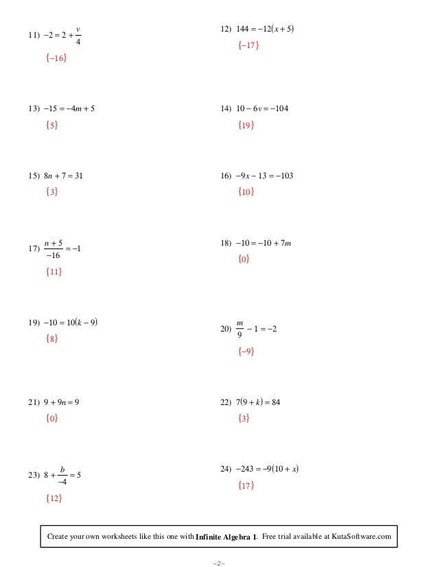 Two Step Equations Two Step Equations