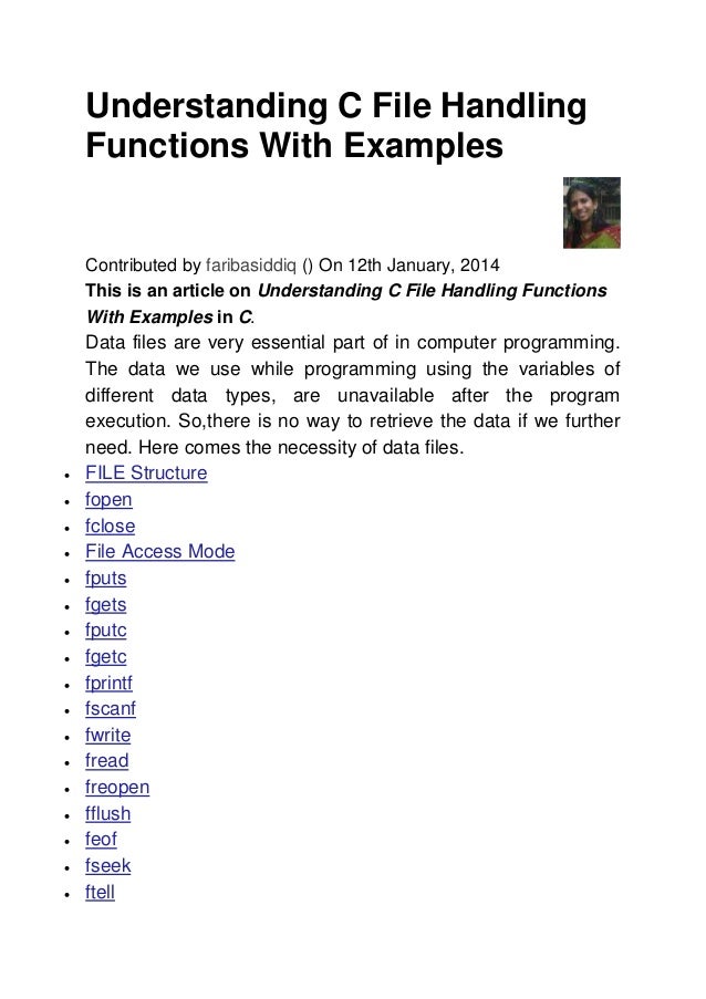 Understanding C File Handling Functions With Examples