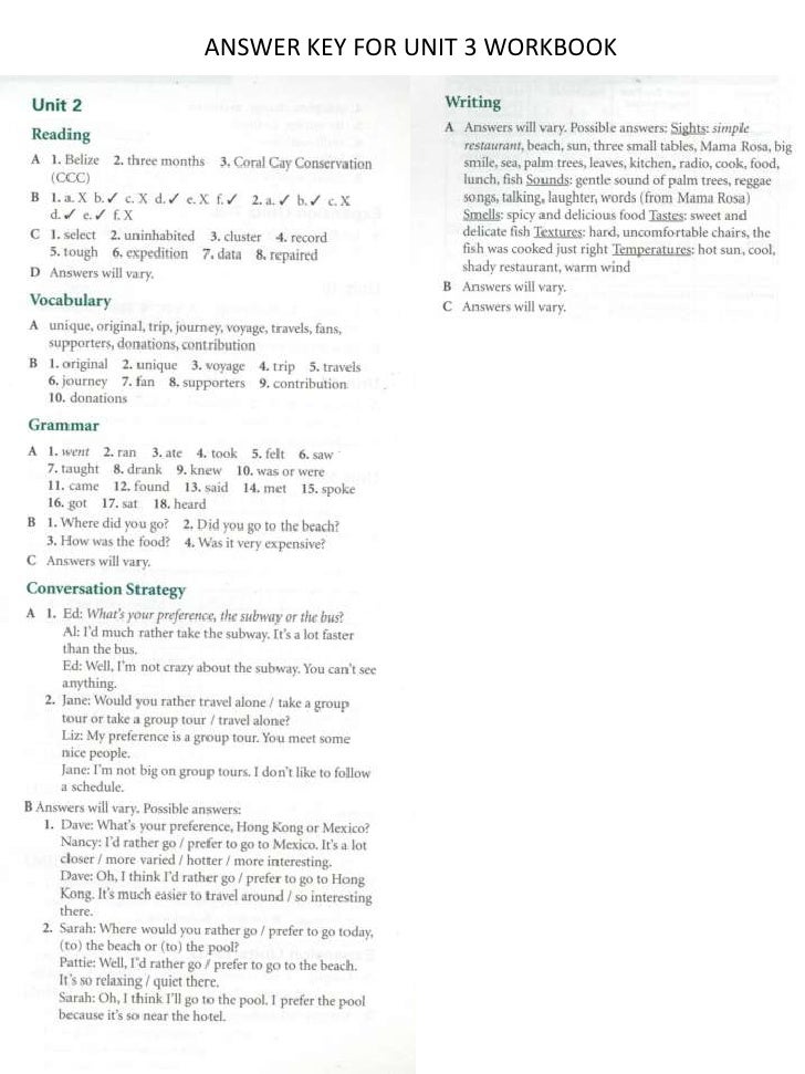 Unit 3 Workbook Unit 3 Workbook