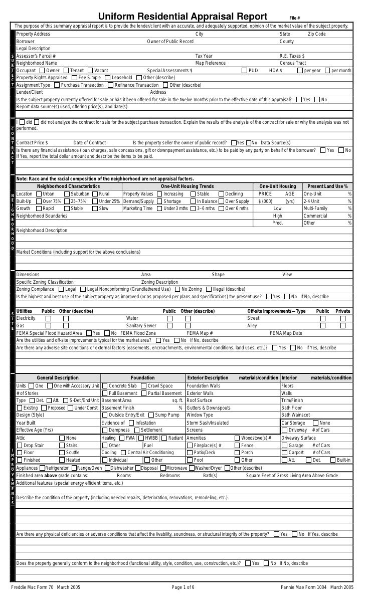 Appraisal Report Summary Appraisal Report Uspap Appraisal Report Summary Appraisal Report Uspap