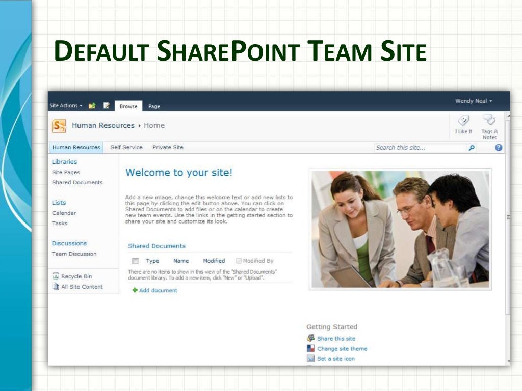 CUSTOMIZED SHAREPOINT TEAM SITE