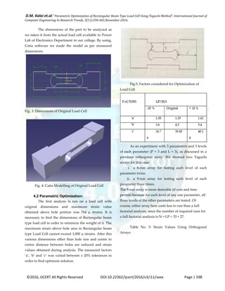 Parametric Optimization Of Rectangular Beam Type Load Cell Using Taguchi Method Pdf