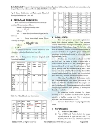 Parametric Optimization Of Rectangular Beam Type Load Cell Using Taguchi Method Pdf