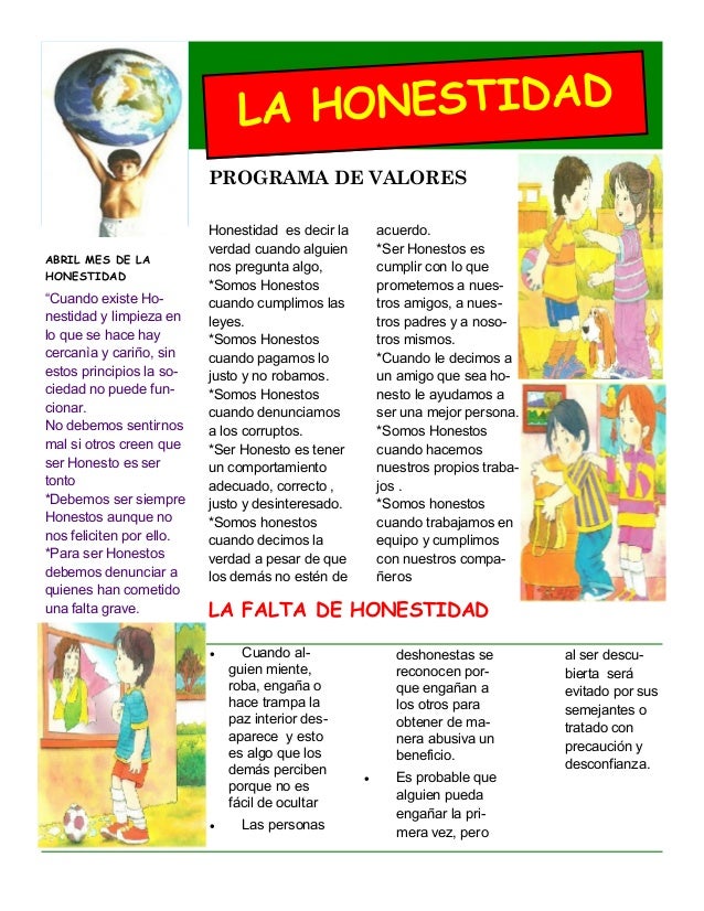 El valor de la honestidad - Imagui