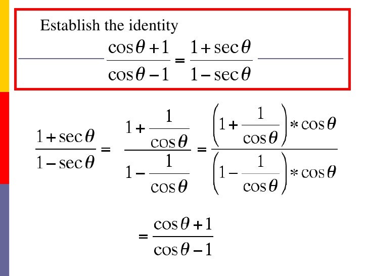 Verifying trigonometric identities