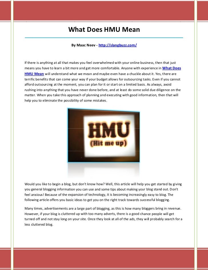 What Does Hmu Mean What Does Hmu Mean