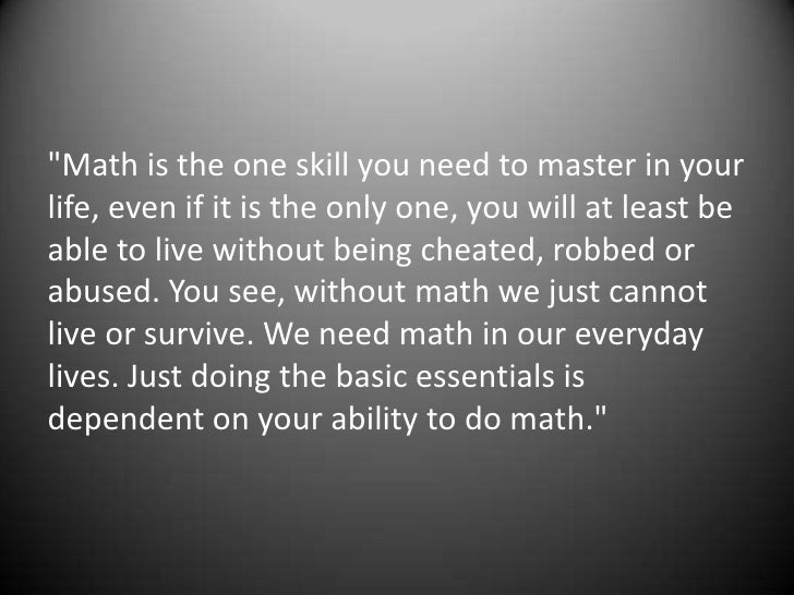 Why Math Is Important Why Math Is Important