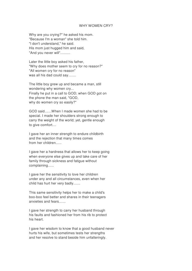 Why Women Cry