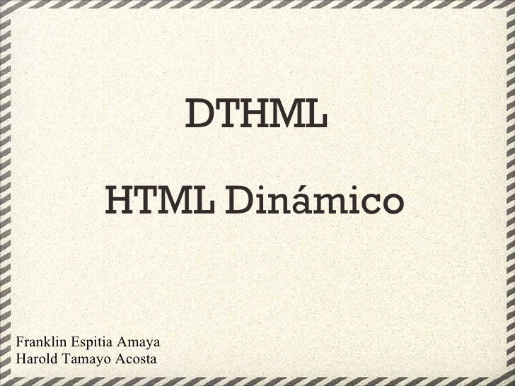HTML DINAMICO HTML DINAMICO