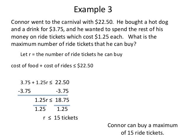 Solving Inequalities Word Problems Solving Inequalities Word Problems