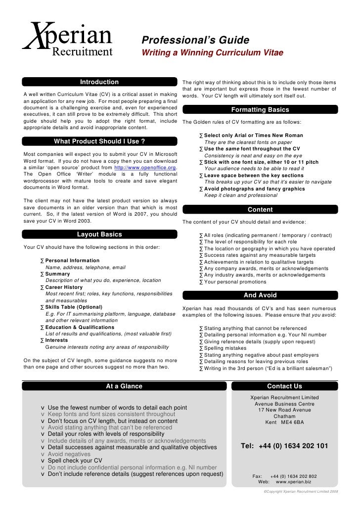  How Do You Write A Curriculum Vitae How To Write A CV 2019 01 07