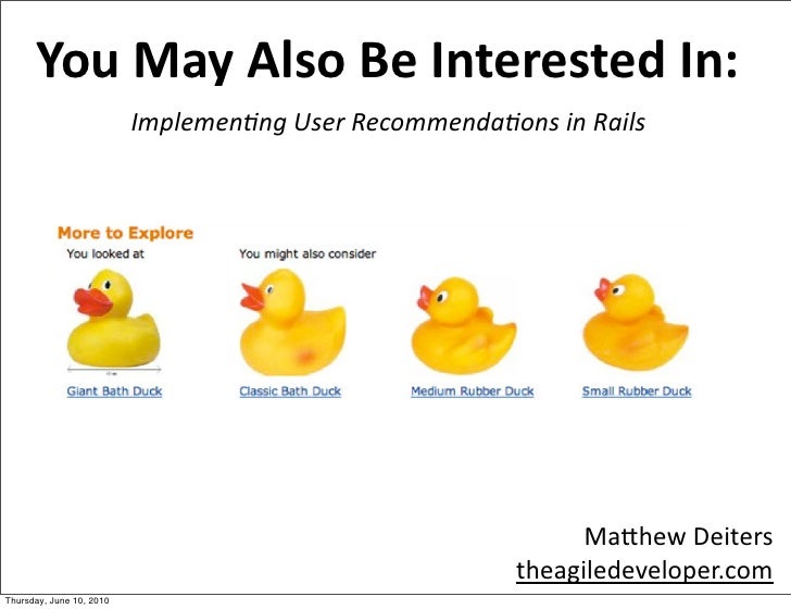 You Might Also Like: Implementing User Recommendations in Rails You Might Also Like: Implementing User Recommendations in Rails