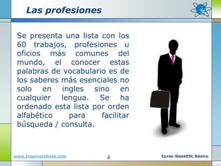 0.15 vocabulario las profesiones y saludos comunes | PPT