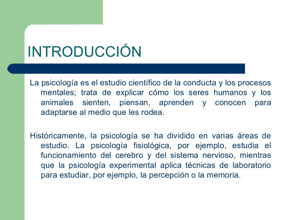 Introduccion A La Psicologia