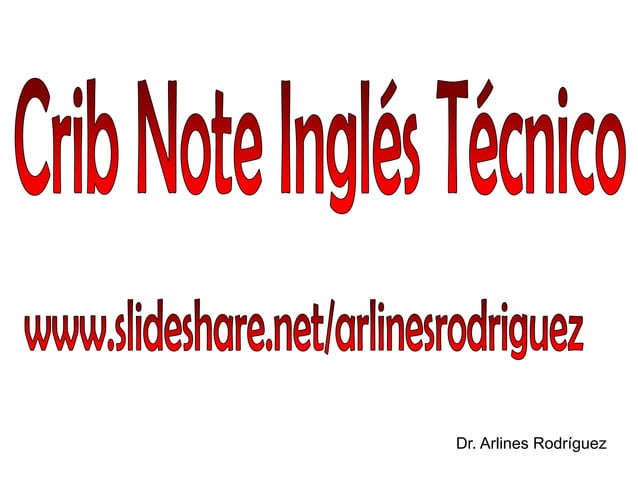 0 .crib note ingles tecnico | PPT
