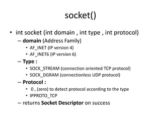 Socket programming | PPTX