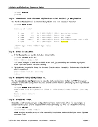 0.0.0.1 lab initializing and reloading a router and switch - ilm | PDF