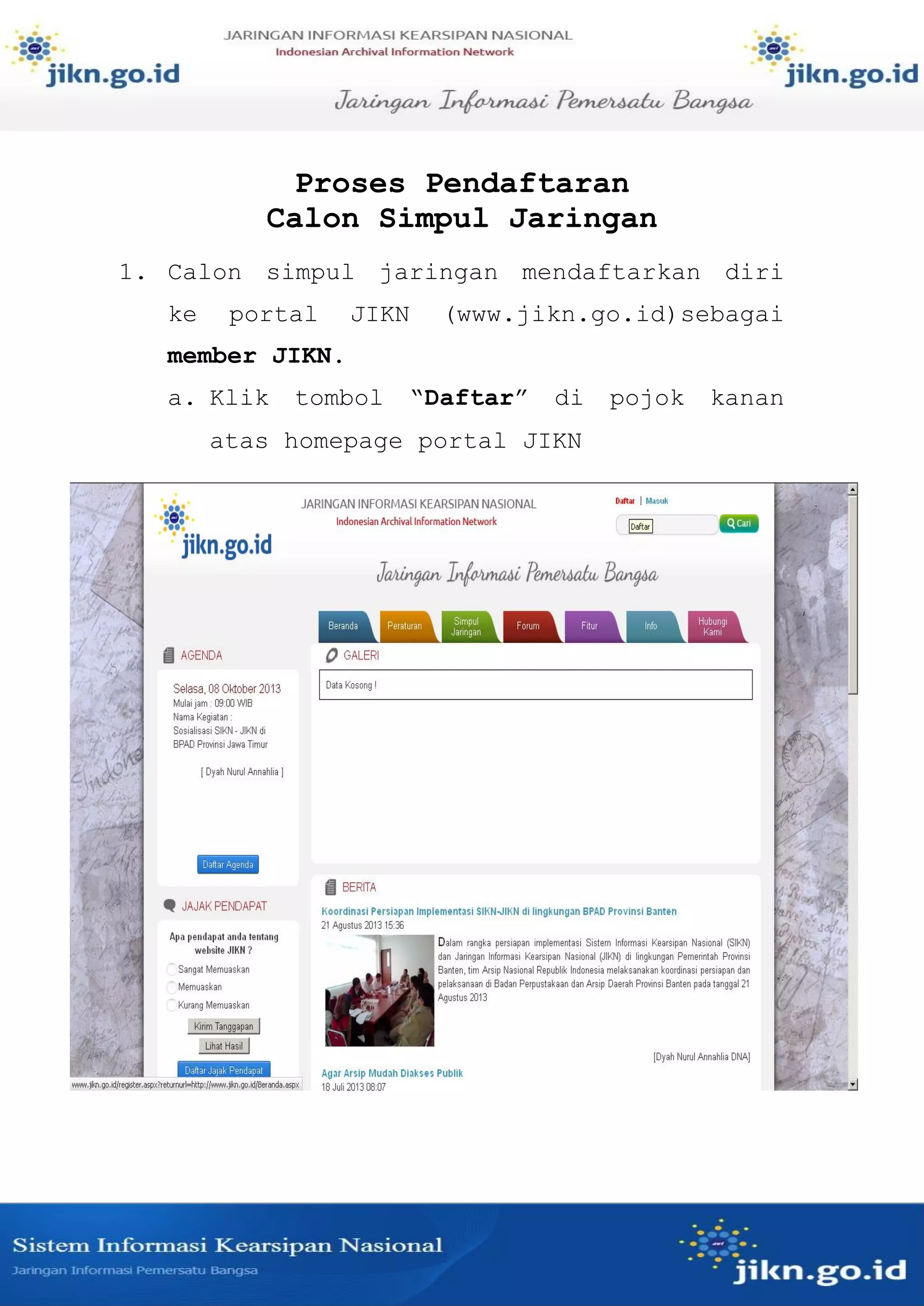 0. proses pendaftaran jikn sikn | PDF