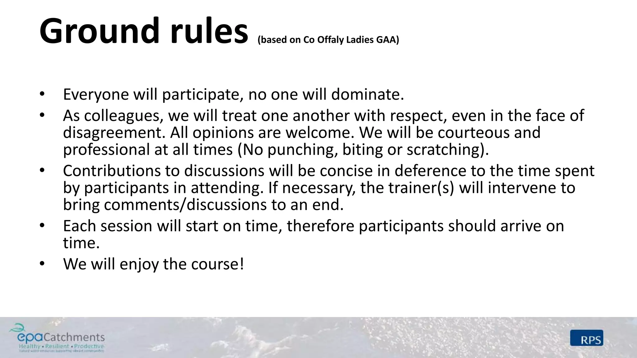 0. Integrated Catchment Management Course - Ground rules & introduction ...