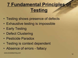Introduction To Testing by enosislearning.com | PPT