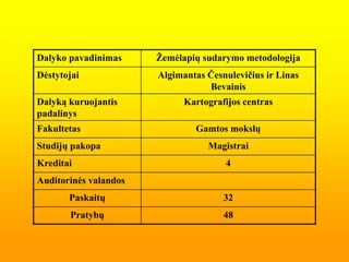 Žemėlapių sudarymo metodologija - Įvadas (prof. A. Česnulevičius) | PPT