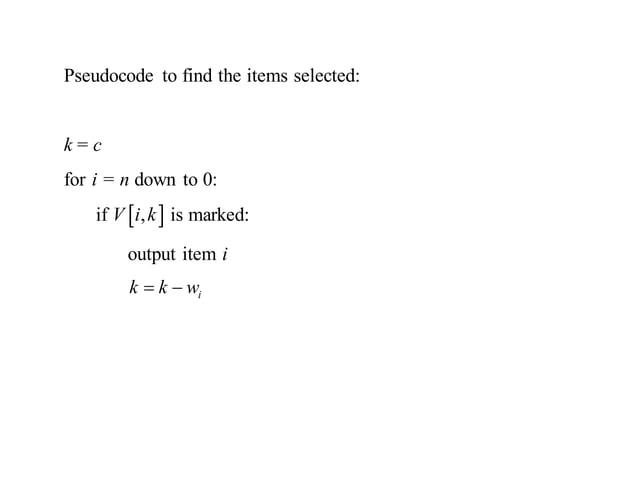 0-1 KNAPSACK PROBLEM | DOCX