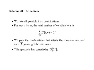 0-1 KNAPSACK PROBLEM | DOCX