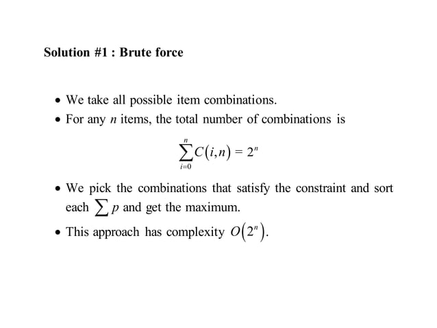 0-1 KNAPSACK PROBLEM | DOCX